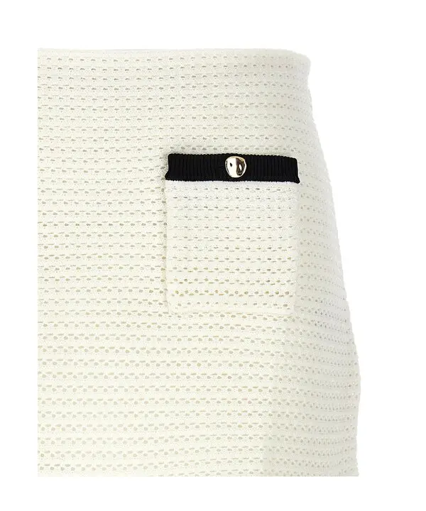 SELF-PORTRAIT Crochet Mini Skirt With Ruffled Hem