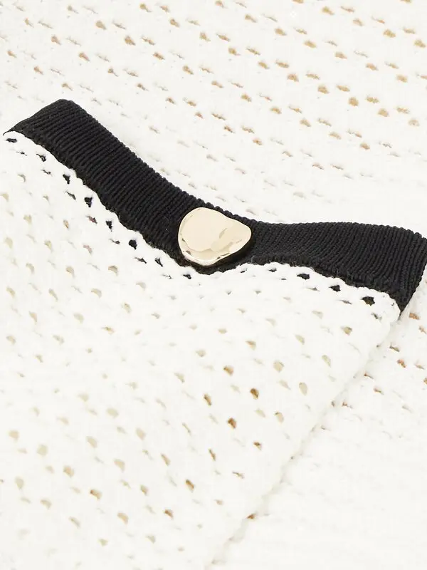 SELF-PORTRAIT Crochet Mini Skirt With Ruffled Hem
