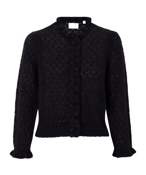 DÔEN Long-sleeved Cardigan With Ruffle Trim