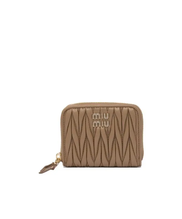 Miu Miu Matelassé Coin Purse - Brown