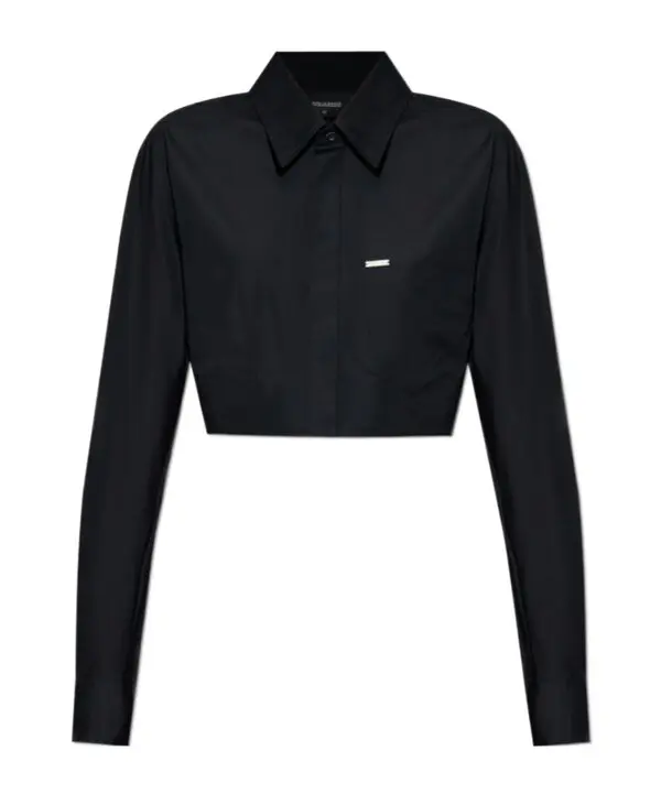 Dsquared2 Cropped Pocket Detail Shirt - Black