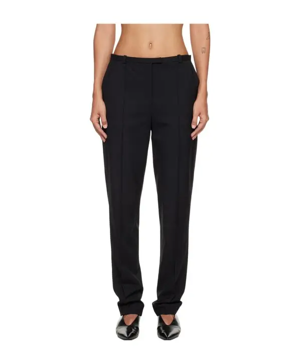 Loulou De Saison Pleat-detail Straight Trousers - Black