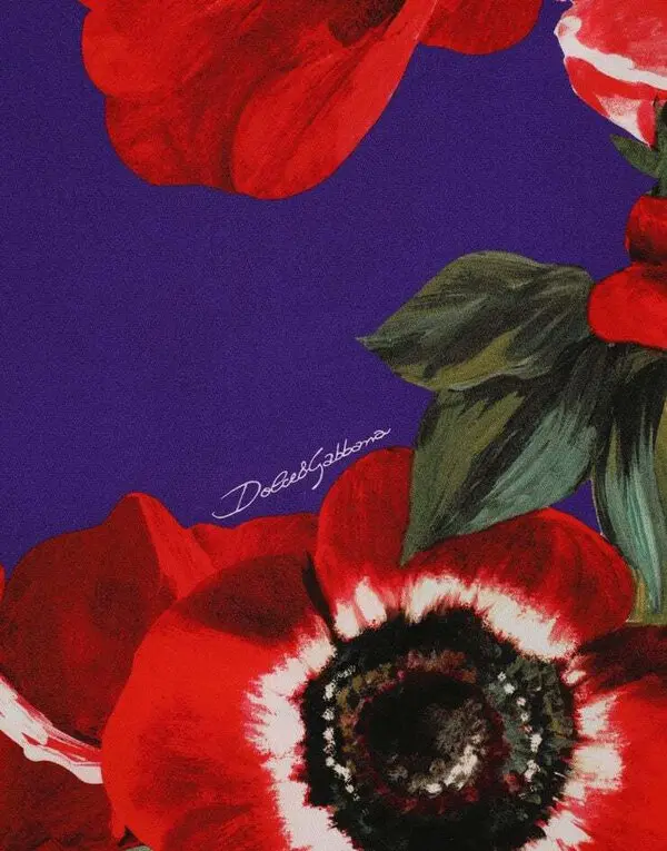 Dolce & Gabbana Sleeveless Anemone Print Charmeuse Tank - Red