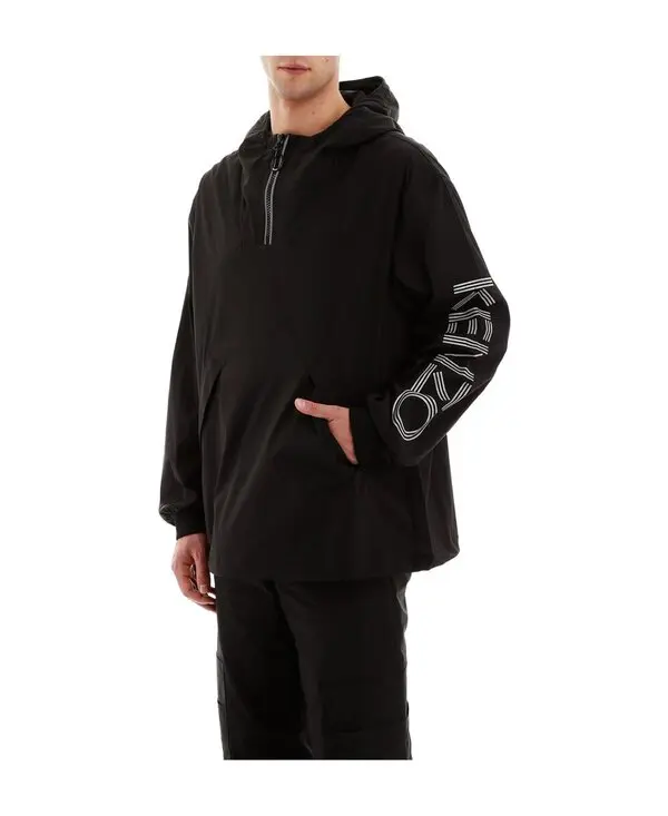 Kenzo Logo Print Hooded Windbreaker