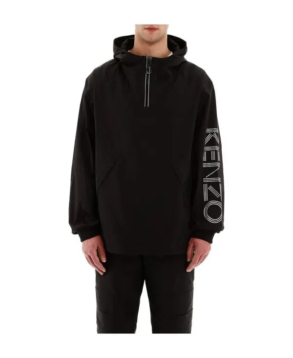 Kenzo Logo Print Hooded Windbreaker