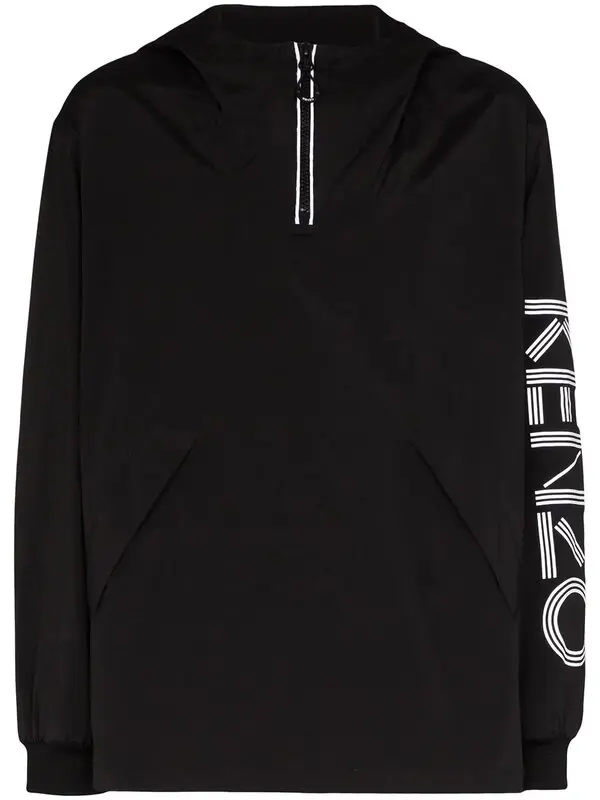 Kenzo Logo Print Hooded Windbreaker