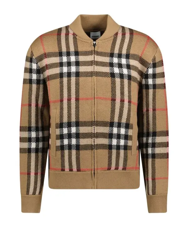 Burberry Check Wool Bomber Jacket - Multicolor
