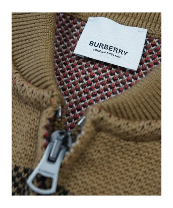 Burberry Check Wool Bomber Jacket - Multicolor