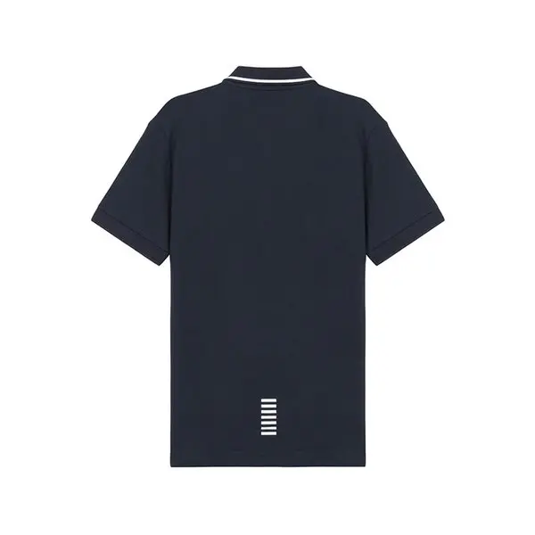 EA7 Contrast Trim Polo Shirt - Black