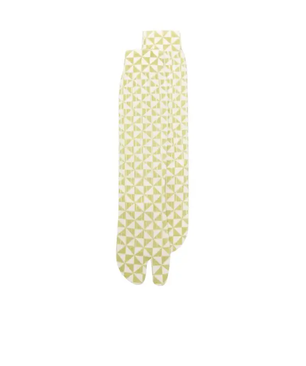 Dries Van Noten Split-toe Socks With Logo And Printed Pattern - Yellow