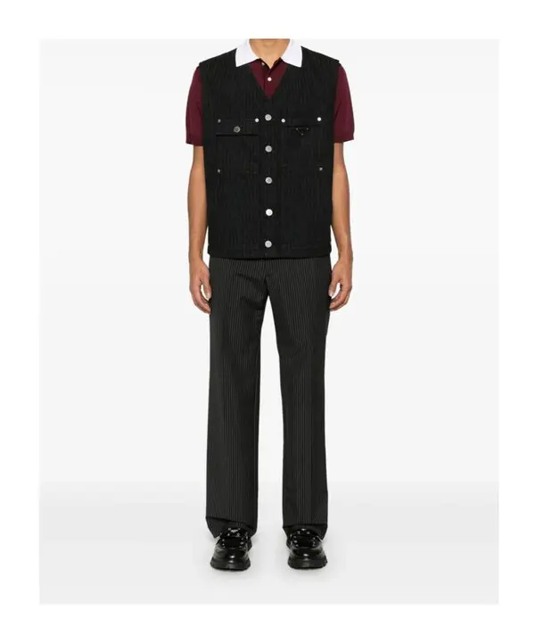 Prada Chevron Denim Gilet