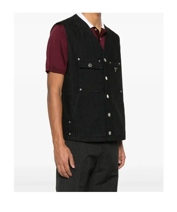 Prada Chevron Denim Gilet