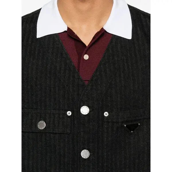 Prada Chevron Denim Gilet