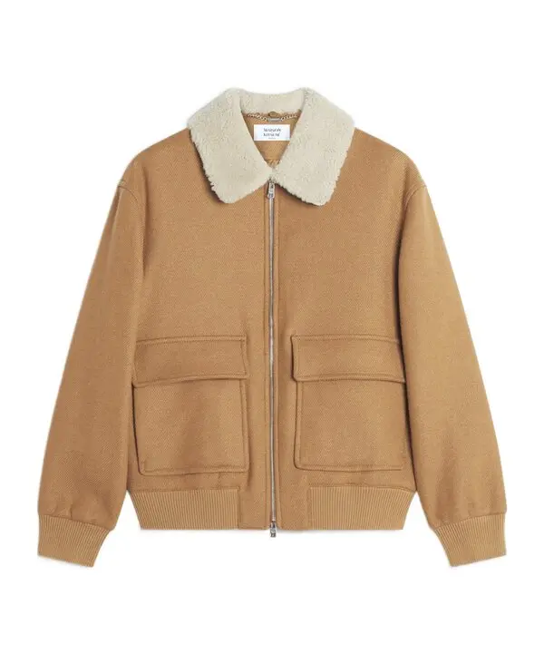 Maison Kitsuné Shearling Collar Bomber Jacket