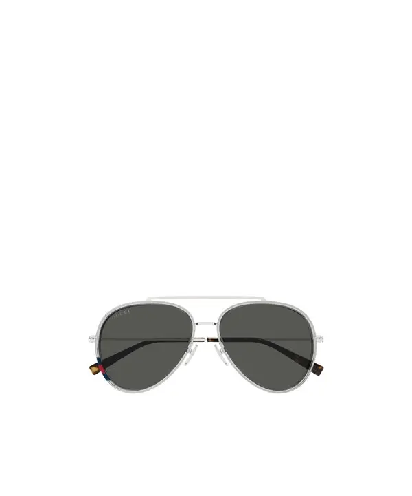 Gucci Aviator Frame Sunglasses - Grey-silver-grey