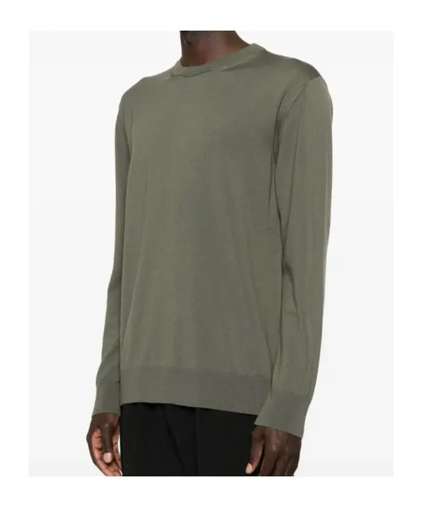 JIL SANDER Merino Wool Crew Neck Sweater - Green