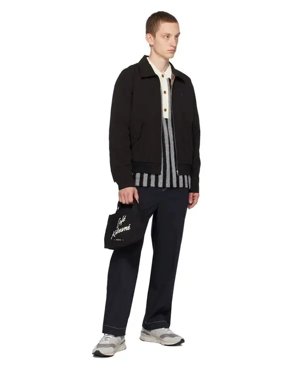 Maison Kitsuné Fox Head Patch Harrington Jacket - Black