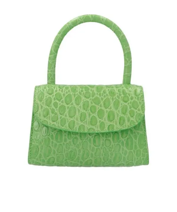 By Far Crocodile-embossed Mini Bag - Green