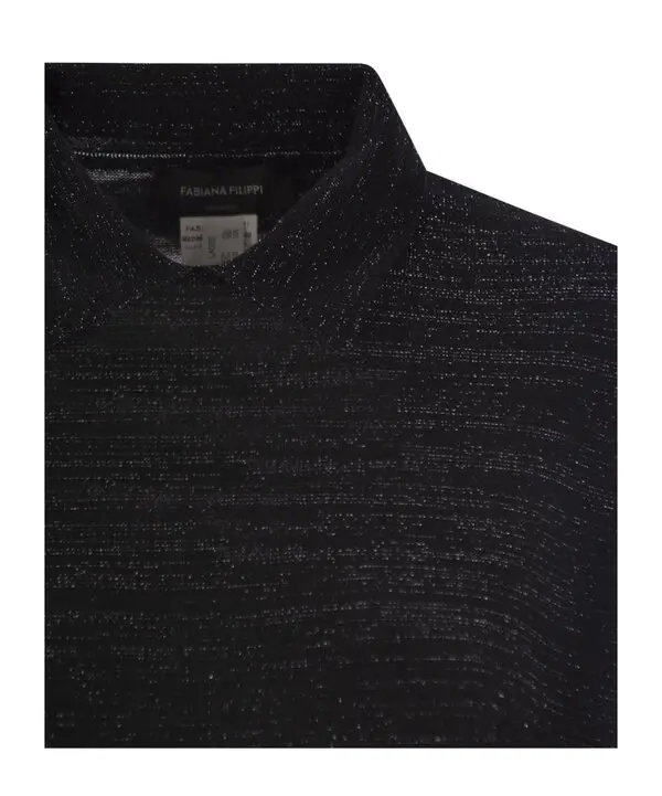 Fabiana Filippi Lurex Detailed Polo Neck Jumper