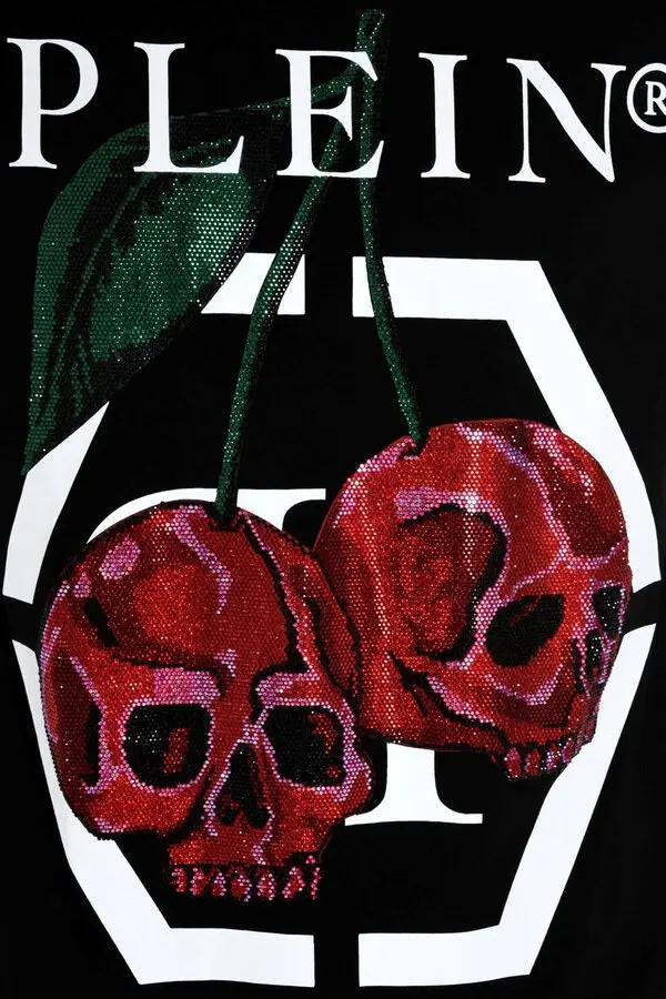 Philipp Plein Embellished-cherry Logo T-shirt