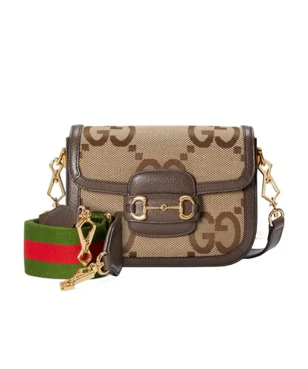 Gucci Horsebit 1955 Jumbo Gg Bag - Camel/ebony