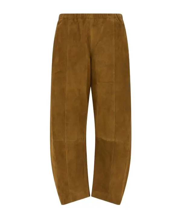 Khaite Elasticated Waist Wide Leg Trousers - Brown