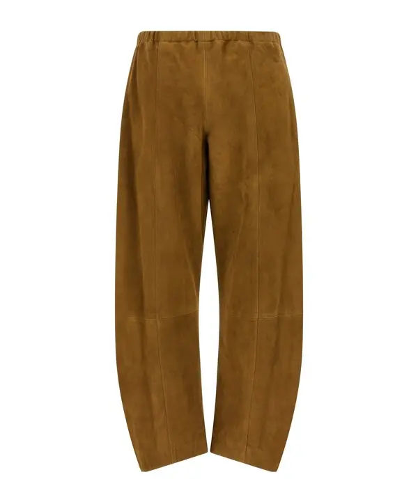 Khaite Elasticated Waist Wide Leg Trousers - Brown