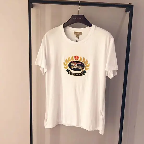 Burberry Equestrian Knight Logo Embroidered T-shirt - White