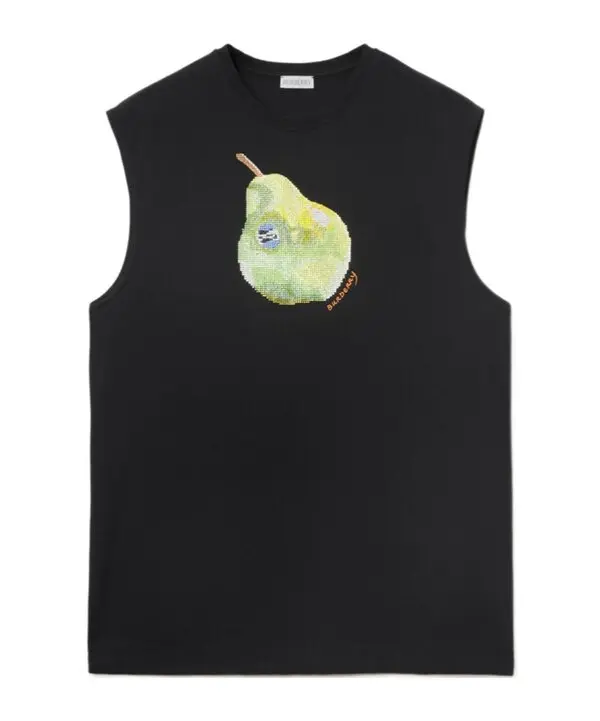 Burberry Pear Embellished Crewneck Tank Top - Black