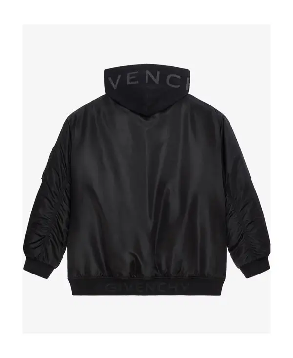 Givenchy Oversized Hooded Bomber Jacket In Nylon
