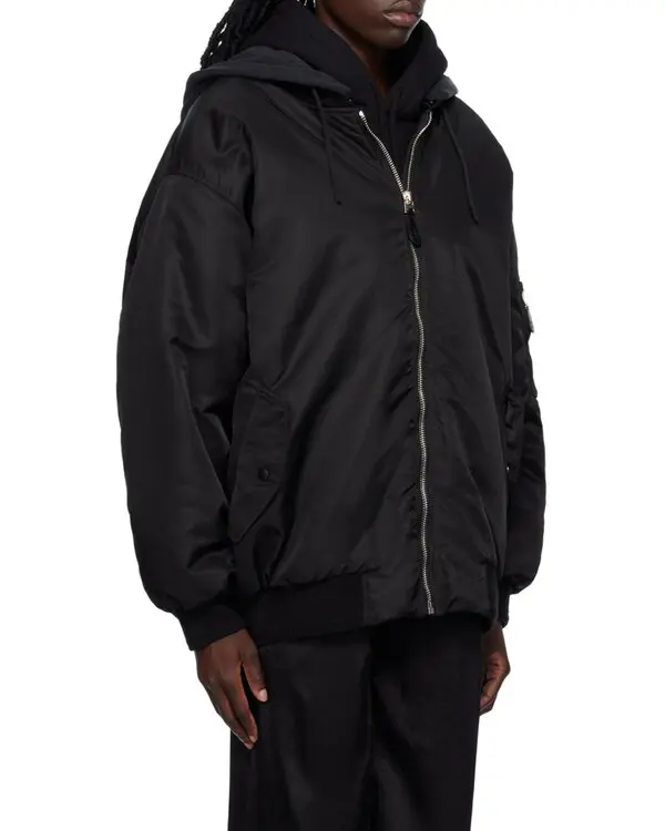 Givenchy Oversized Hooded Bomber Jacket In Nylon