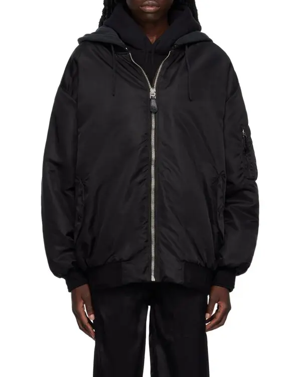 Givenchy Oversized Hooded Bomber Jacket In Nylon