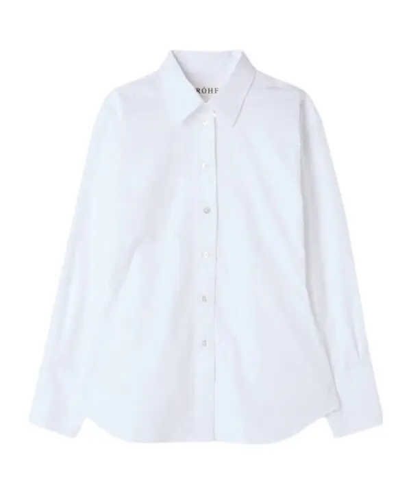 RÓHE Long Sleeve Crinkled Poplin Shirt - White