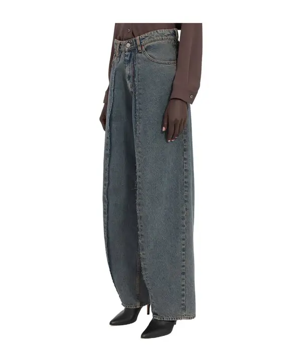 MAISON MARGIELA Logo Patch Wide-leg Jeans