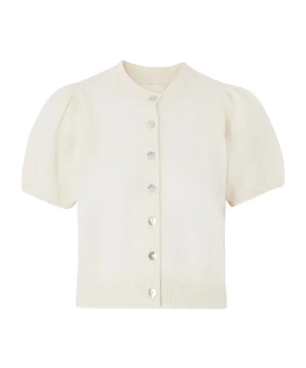 DÔEN Anisa Cardigan With Short Sleeves - Ivory