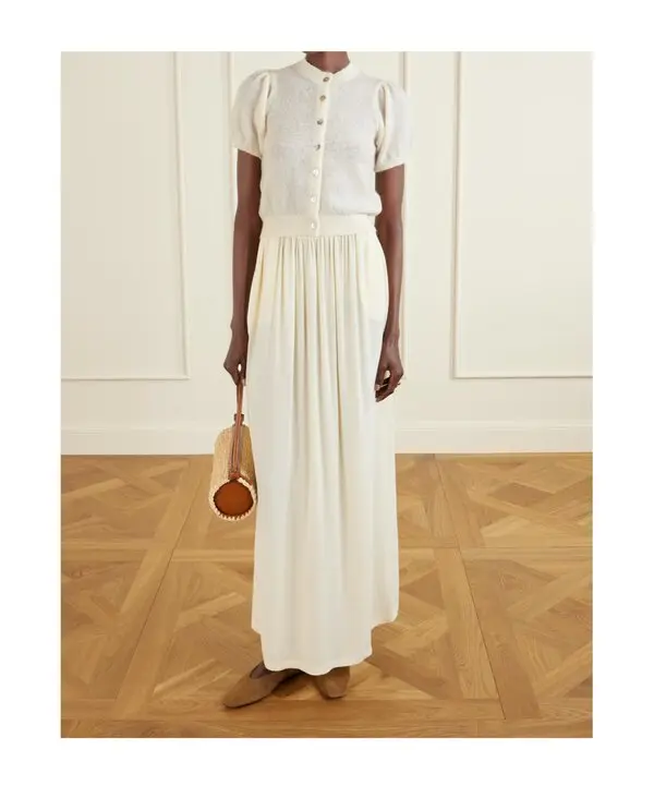 DÔEN Anisa Cardigan With Short Sleeves - Ivory