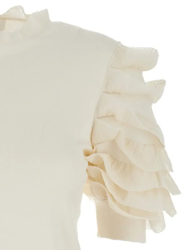 Chloé Short-sleeved Ruffled T-shirt