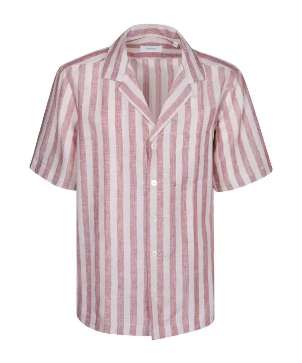 LARDINI Short Sleeve Striped Shirt - Multicolor