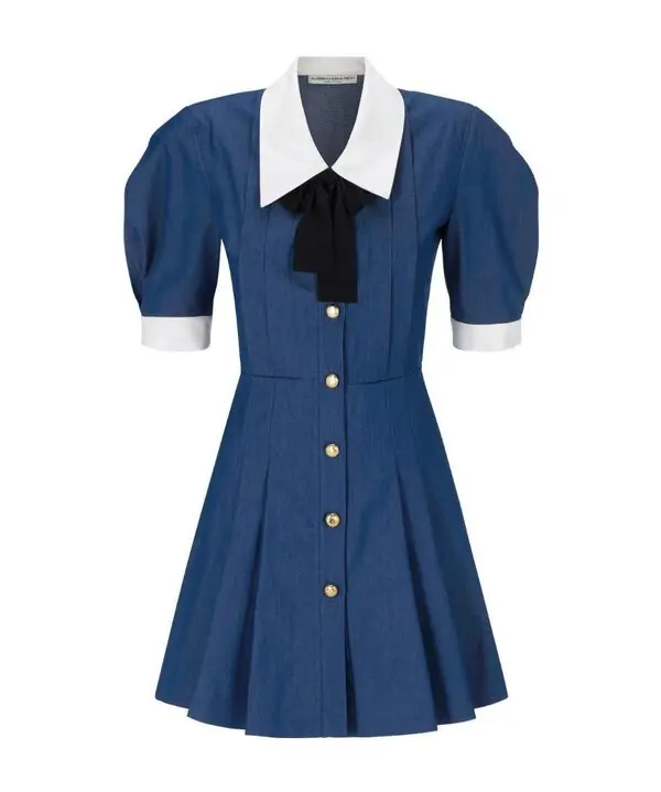 Alessandra Rich Pleated Mini Dress