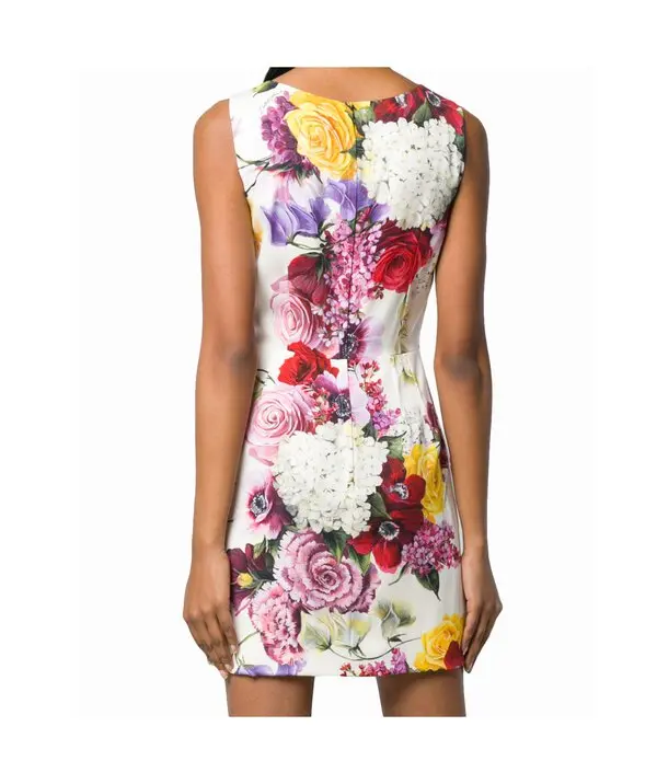 Dolce & Gabbana Sleeveless Floral Print Mini Dress