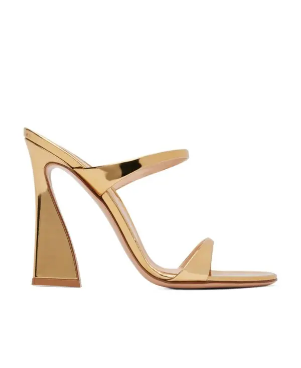 GIANVITO ROSSI Metallic-effect Leather Sandals
