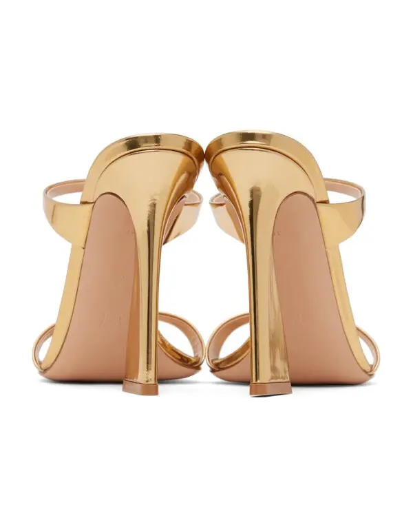 GIANVITO ROSSI Metallic-effect Leather Sandals