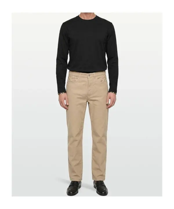 Burberry Long-sleeve Check Trim Cotton Top