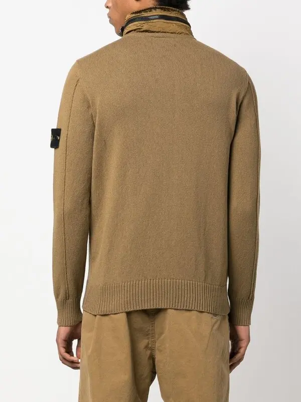 Stone Island Concealed Hood Zip-up Cardigan