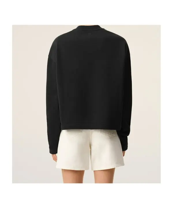 AMI Paris Logo Embroidered Crewneck T-shirt