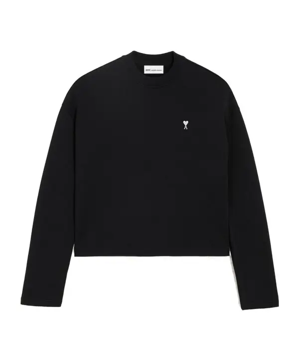AMI Paris Logo Embroidered Crewneck T-shirt