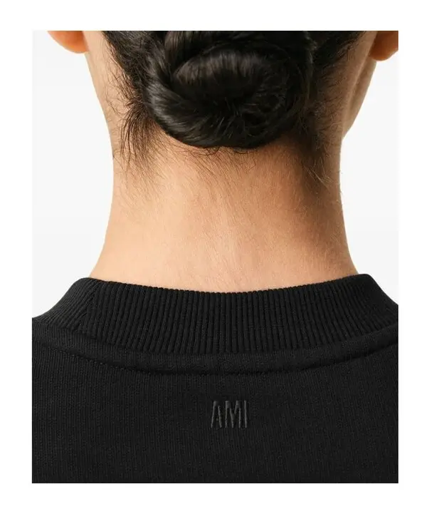 AMI Paris Logo Embroidered Crewneck T-shirt