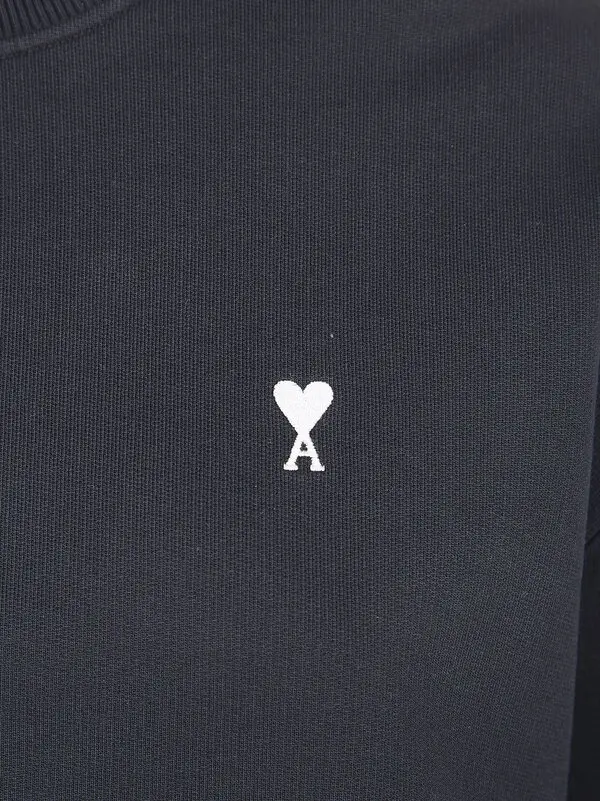 AMI Paris Logo Embroidered Crewneck T-shirt