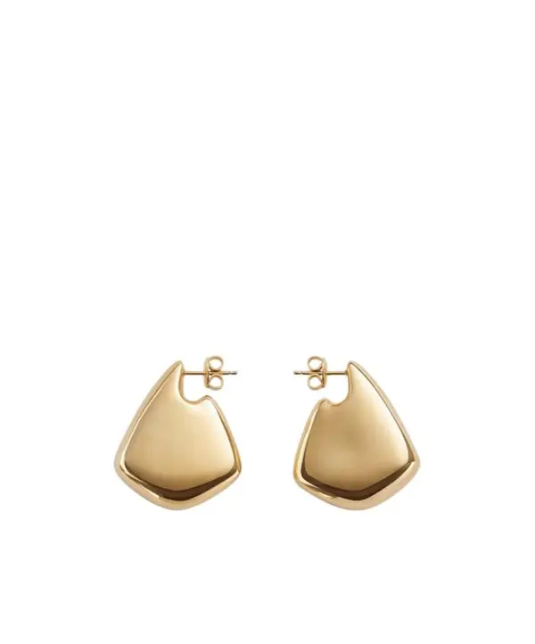 Bottega Veneta Small Fin Earrings In Polished Silver 925 - Gold