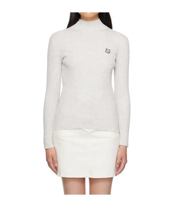 Maison Kitsuné Fine Ribbed Jumper With Fox Patch